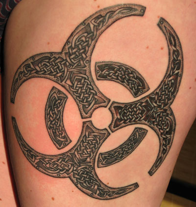 Tribal Biohazard Tattoo