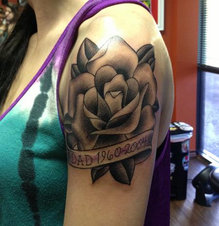 More Info Sam Frederick - Black and Gray Rose Tattoo