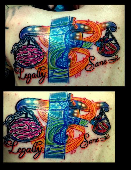 legal scales brain and heart... scales tattoo by Haley Adams : Tattoos