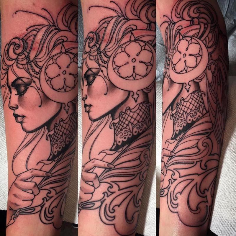 Victorian Lady Tattoo