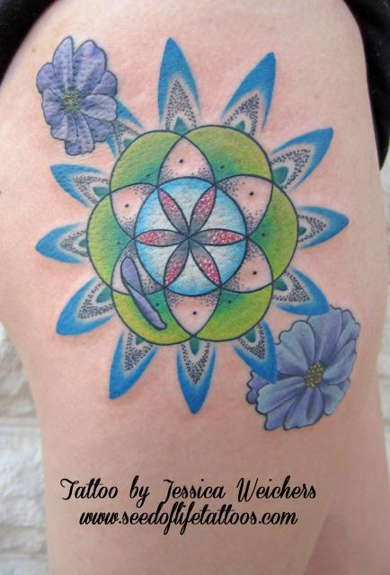 Lotus Flower Mandala Hip Tattoo | Best Flower Site