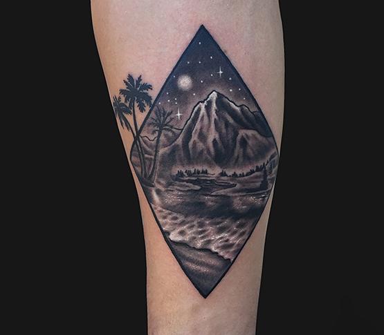 Geometric Landscape tattoo by Marc Durrant: TattooNOW