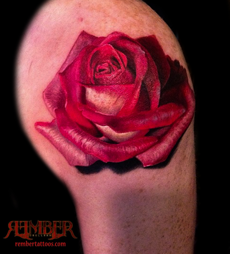 Tattoos - Color Realism Rose - 104181