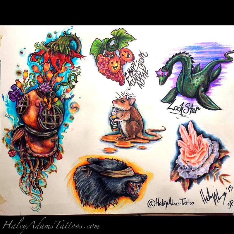 Tattoo flash by Haley Adams : Original Art