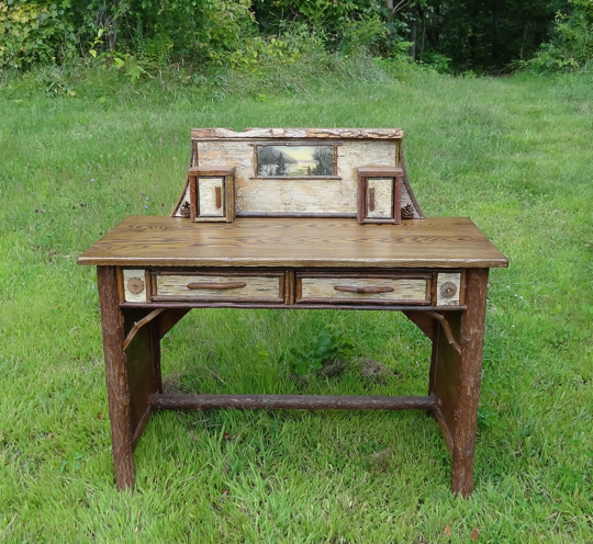 This rustic desk is in stock and ready to be shipped today.